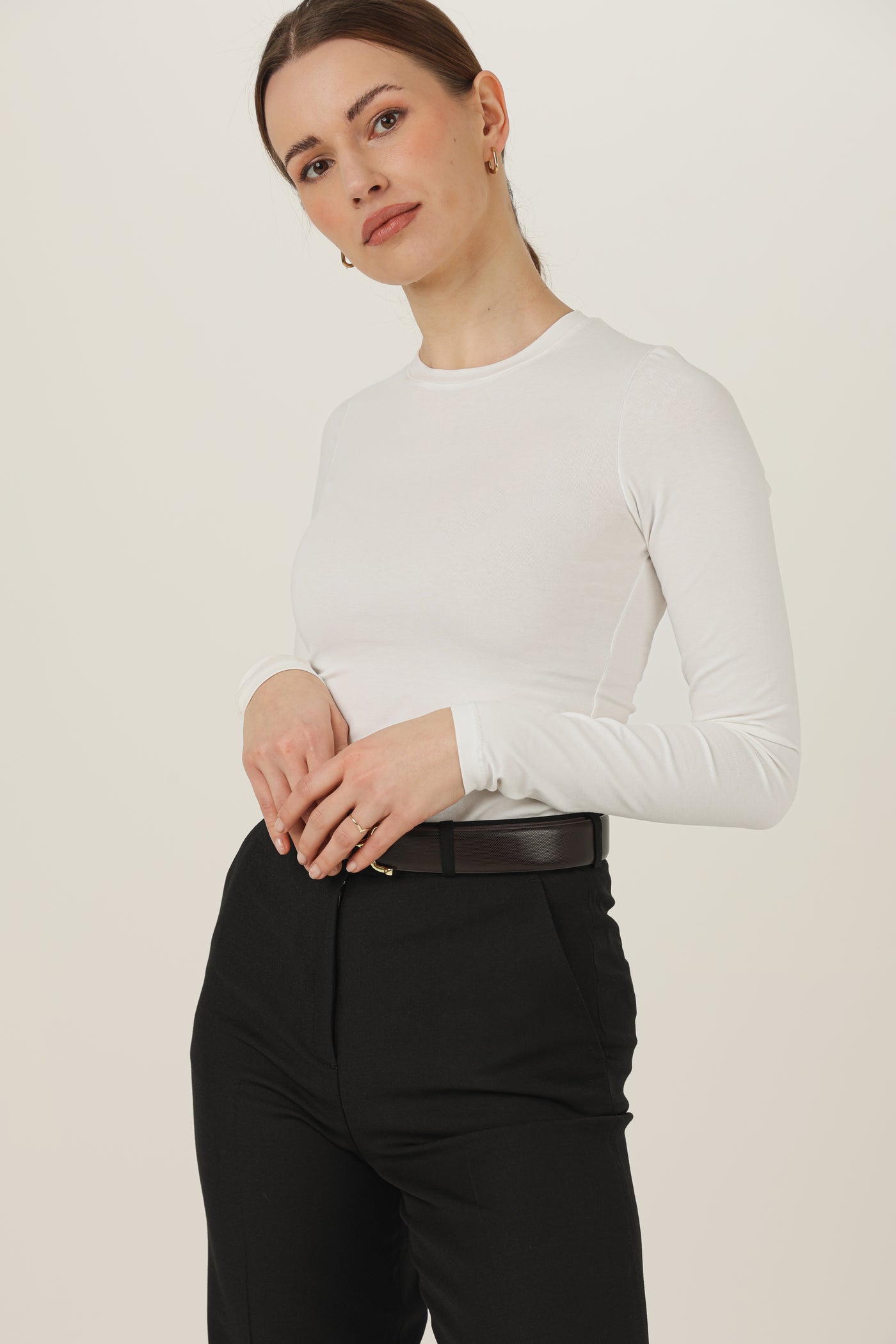 Dopasowany top z długim rękawem Slim Core – Bawełna z elastanem, odpor