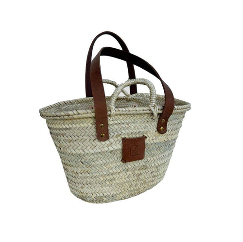 Torba z rafii i skóry, kosz plażowy pleciony PLAYA 02 | LAIF