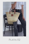 Torba z rafii i skóry, kosz plażowy pleciony PLAYA 02 | LAIF